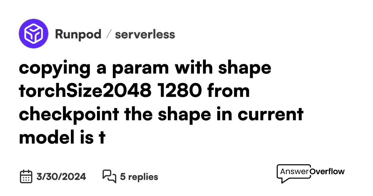 Copying A Param With Shape Torchsize 2048 1280 From Checkpoint The Shape In Current Model