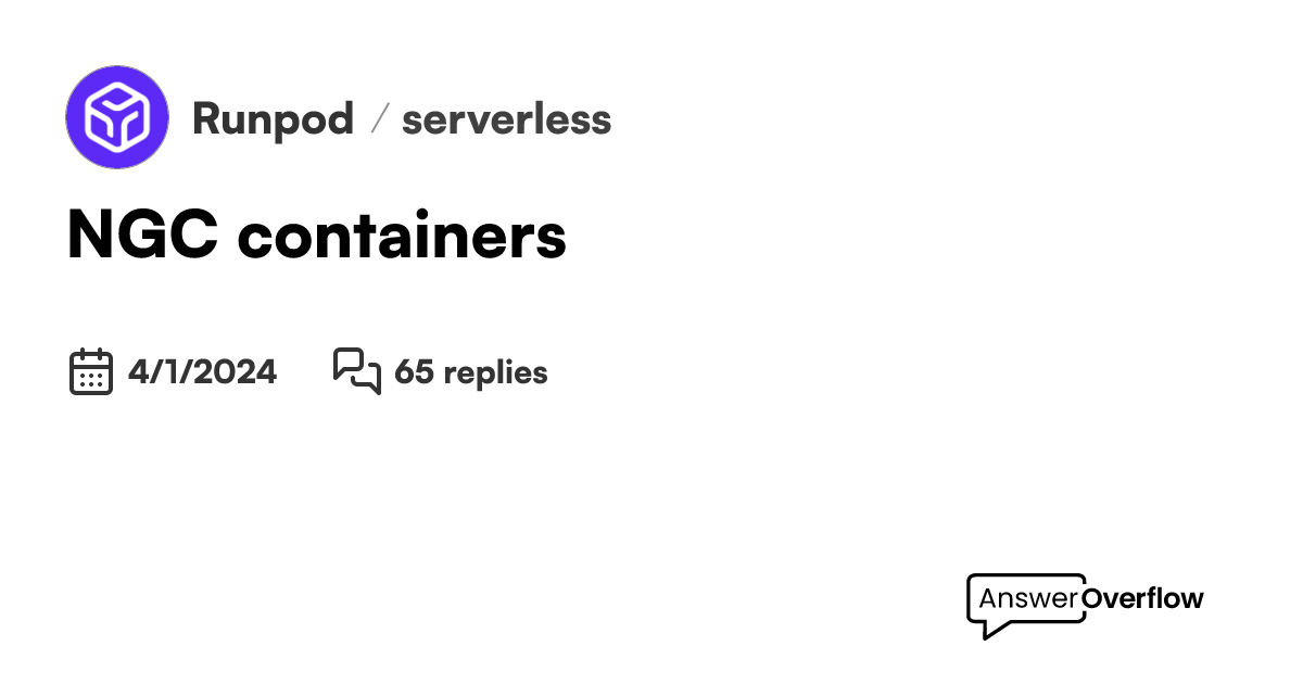 NGC containers - Runpod