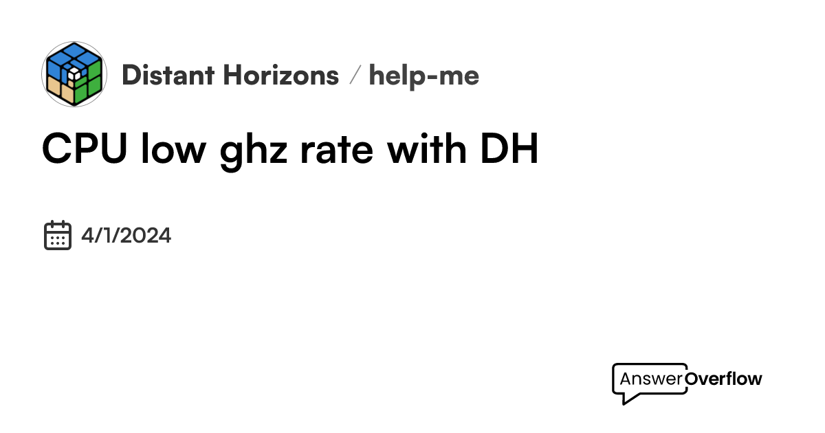 CPU low ghz rate with DH - Distant Horizons
