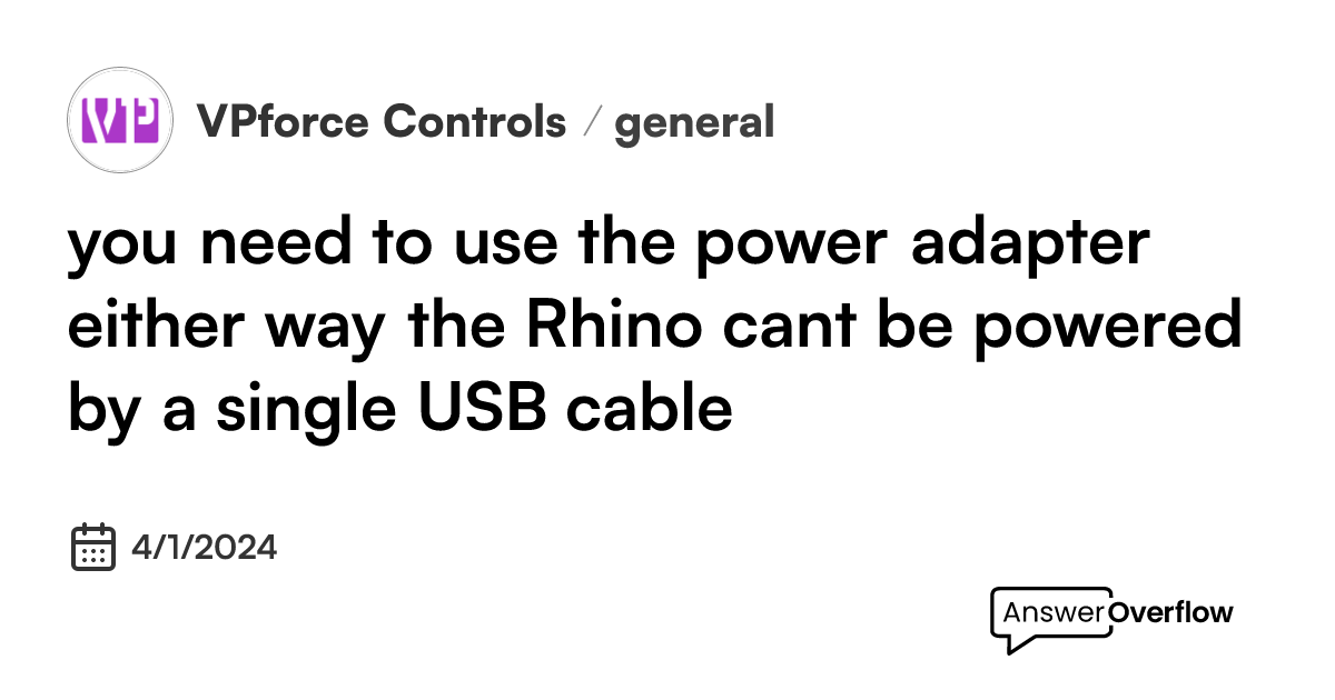 you need to use the power adapter either way. the Rhino can't be ...