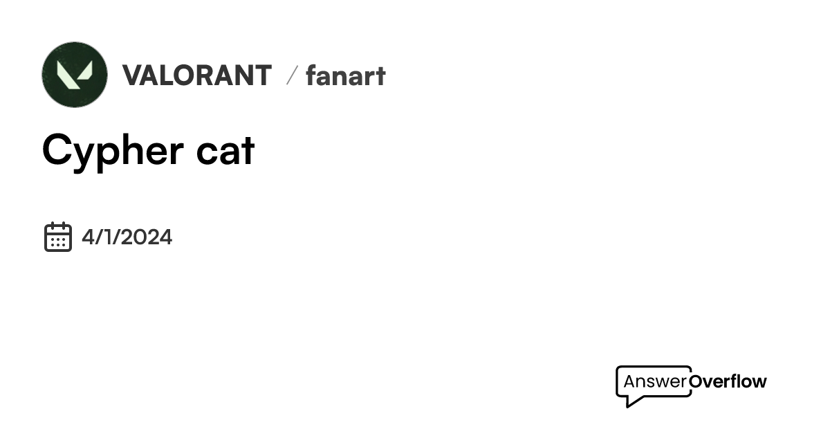 Cypher cat - VALORANT