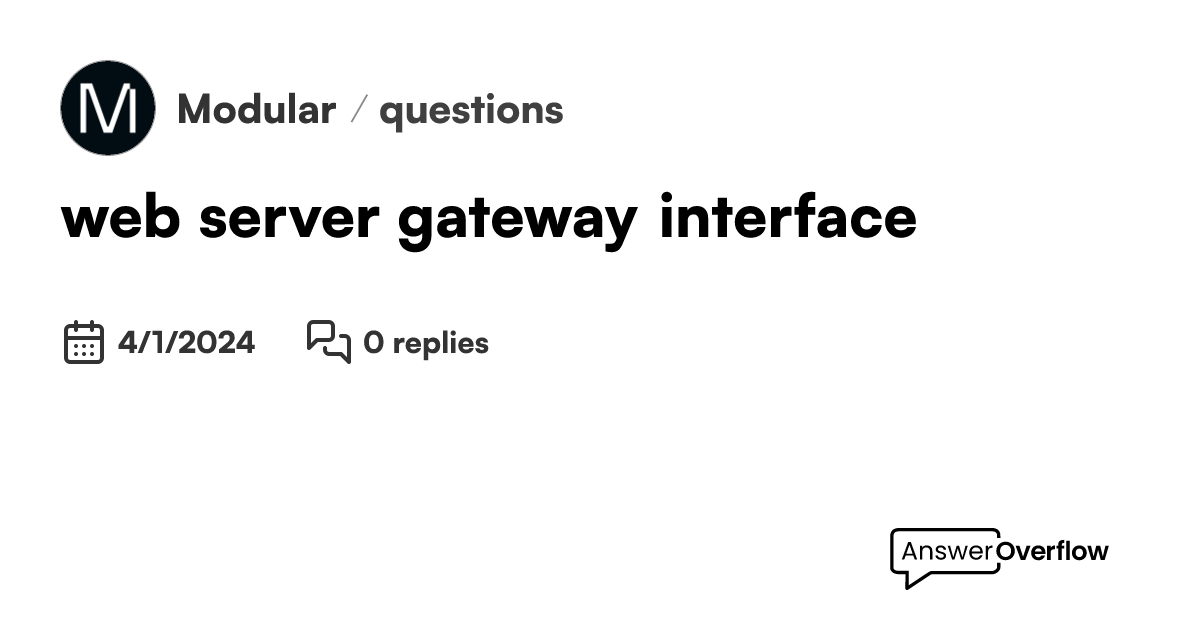 web server gateway interface - Modular