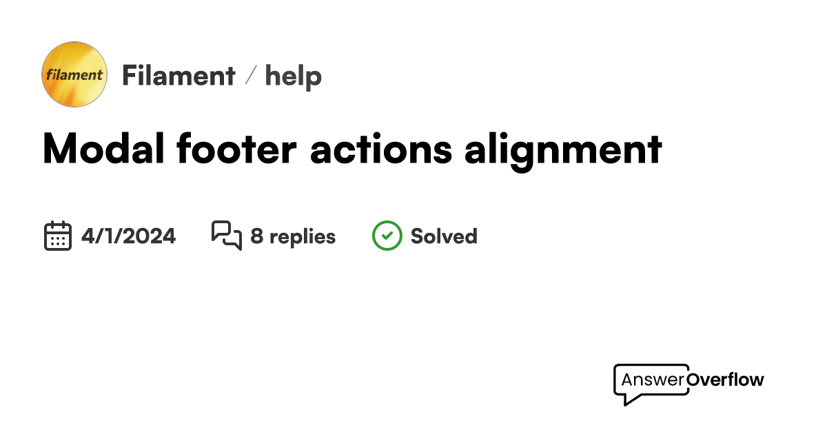 Modal footer actions alignment - Filament