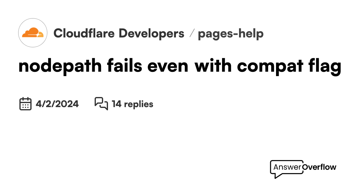 node:path fails even with compat flag - Cloudflare Developers