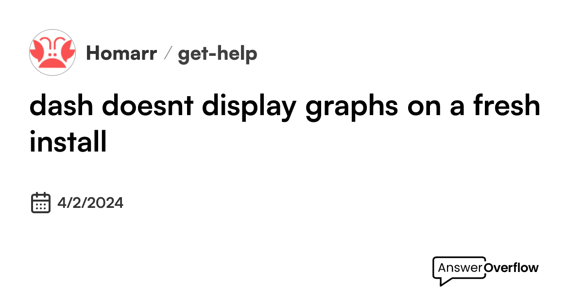 dash. doesnt display graphs on a fresh install - Homarr