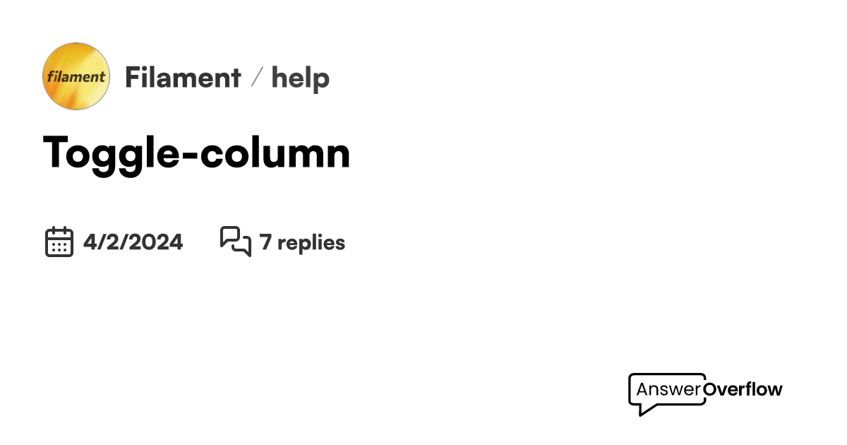 Toggle-column - Filament