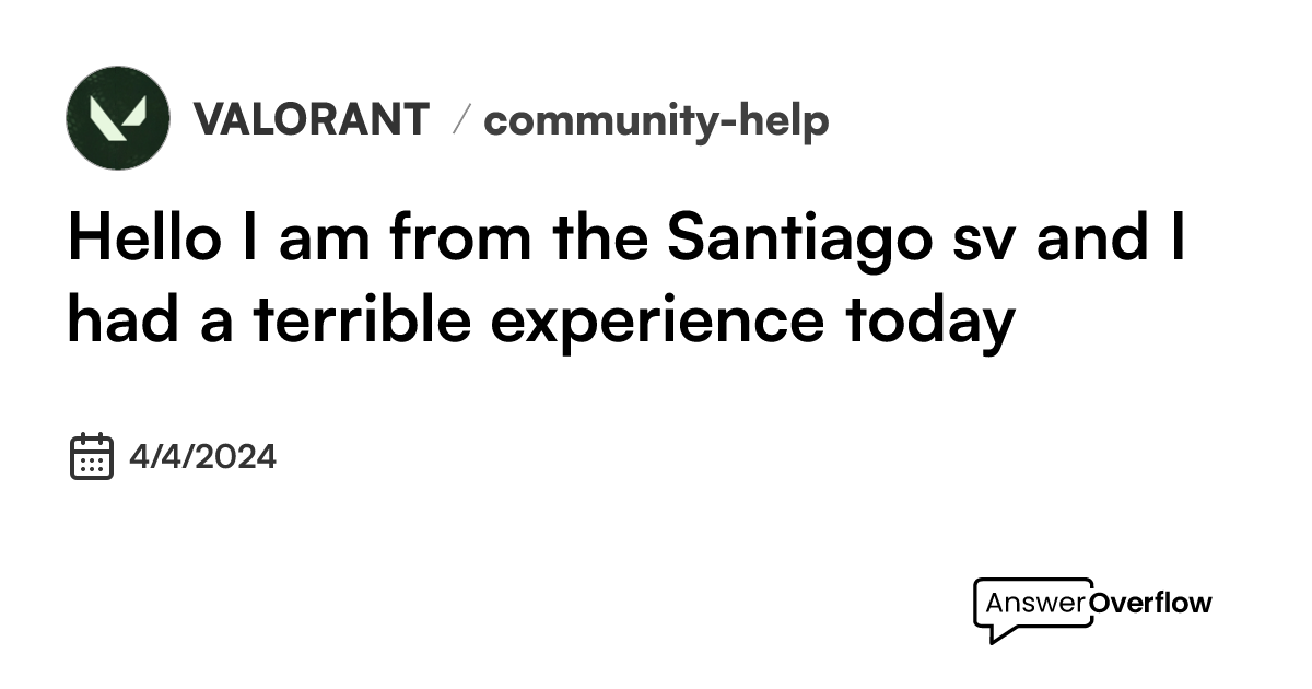 Hello I am from the Santiago sv and I had a terrible experience today ...