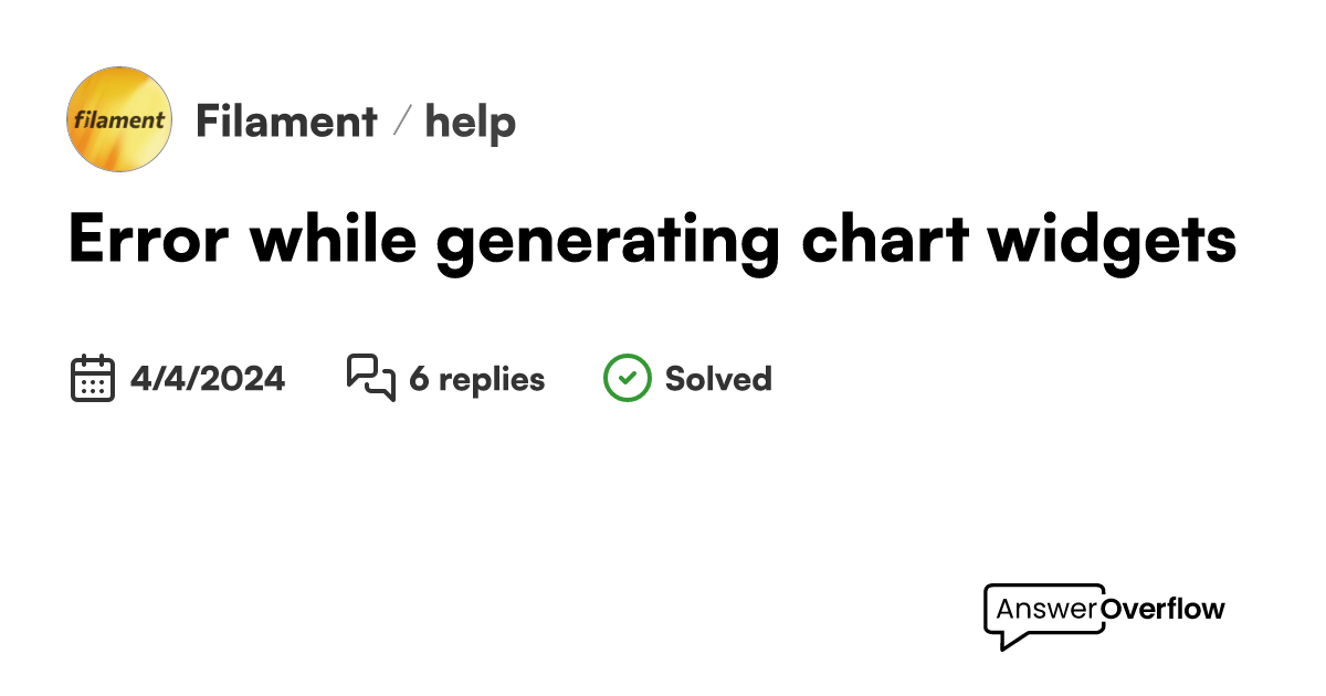 Error while generating chart widgets - Filament