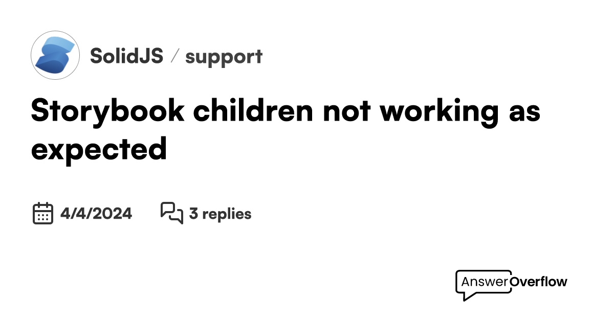Storybook `children` not working as expected - SolidJS