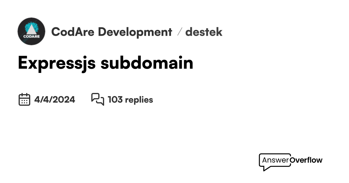 Express.js subdomain - CodAre Development