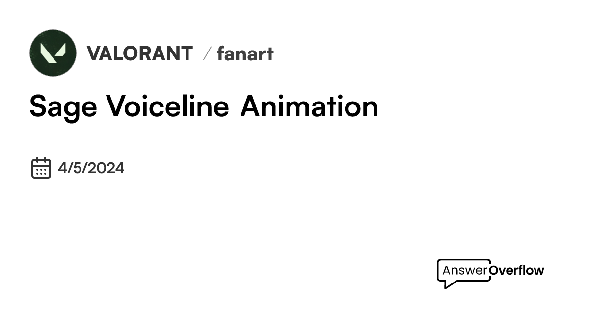 Sage Voiceline Animation - VALORANT