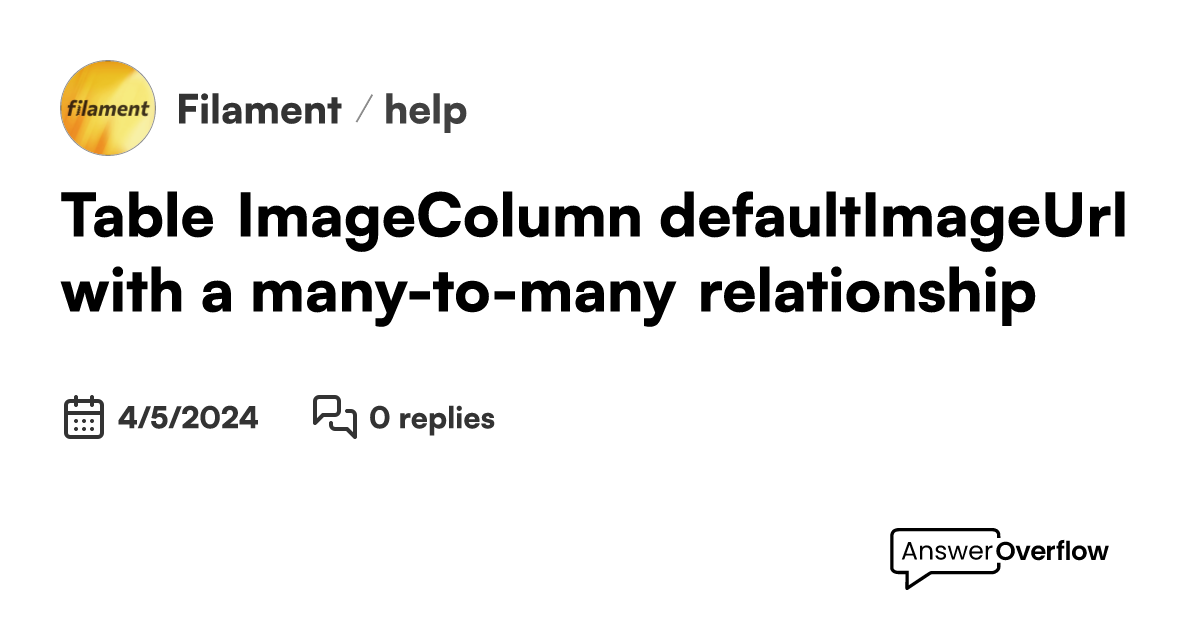 Table ImageColumn defaultImageUrl with a many-to-many relationship - Filament
