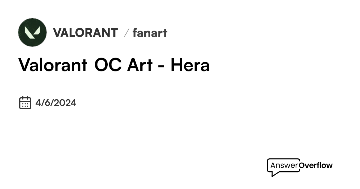 Valorant OC Art - Hera - VALORANT