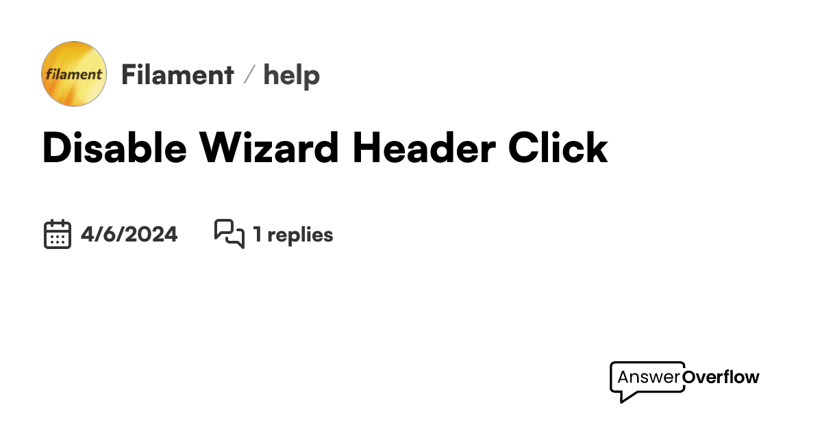Disable Wizard Header Click - Filament
