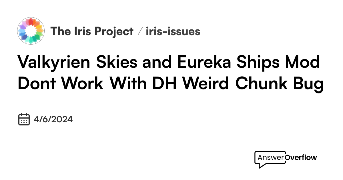 [Valkyrien Skies and Eureka Ships Mod Don't Work With DH] Weird Chunk ...