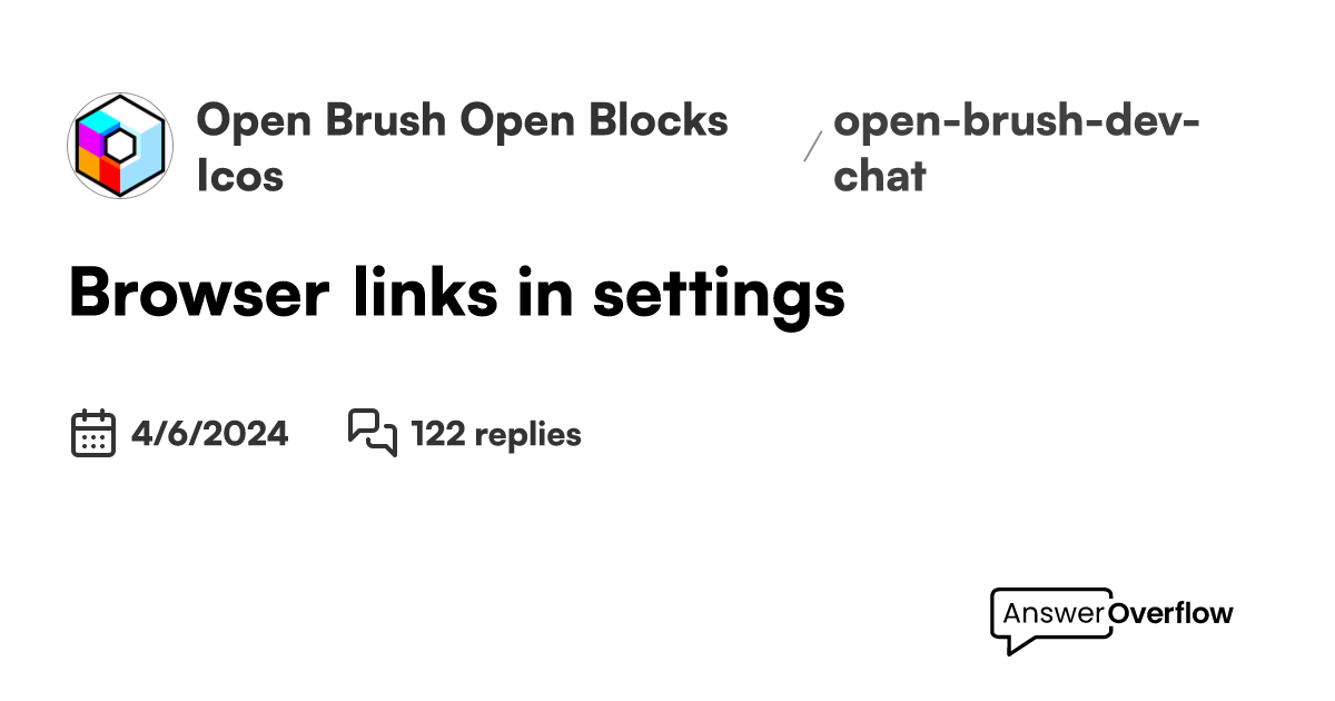 Browser links in settings - Open Brush, Open Blocks, Icosa Gallery