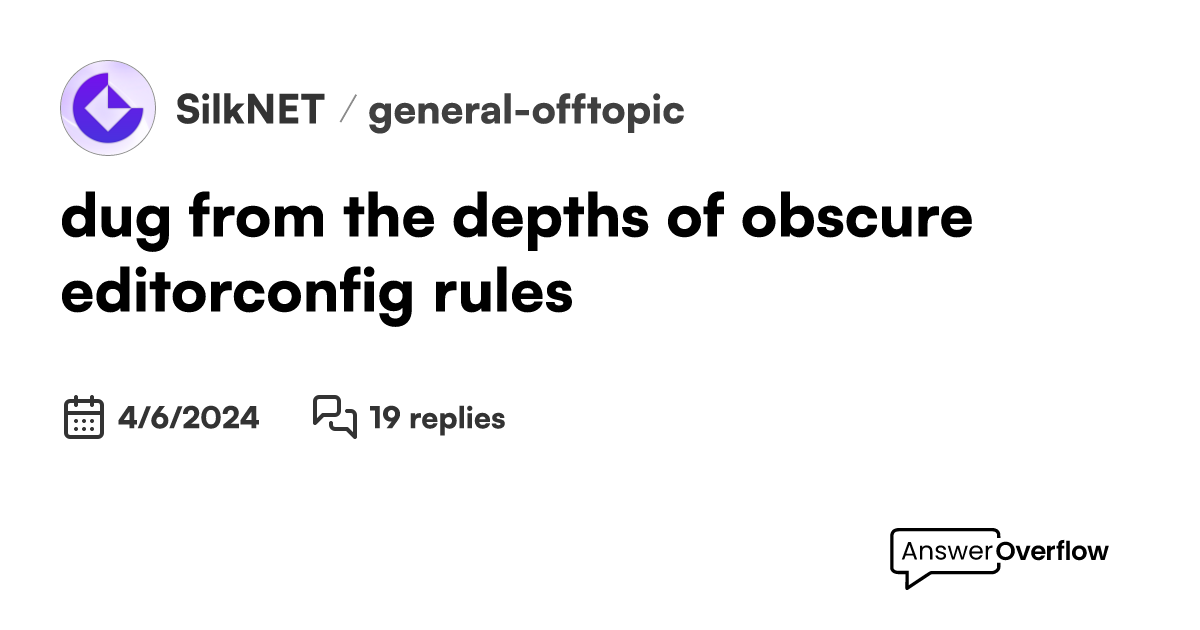 dug from the depths of obscure editorconfig rules - Silk.NET