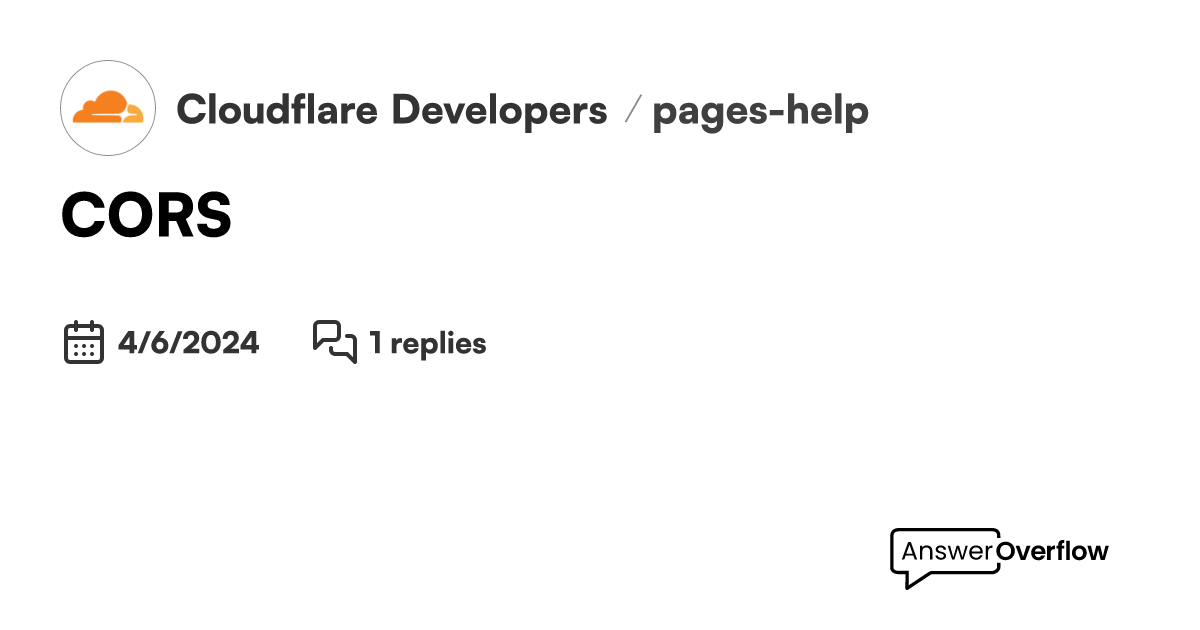 CORS - Cloudflare Developers
