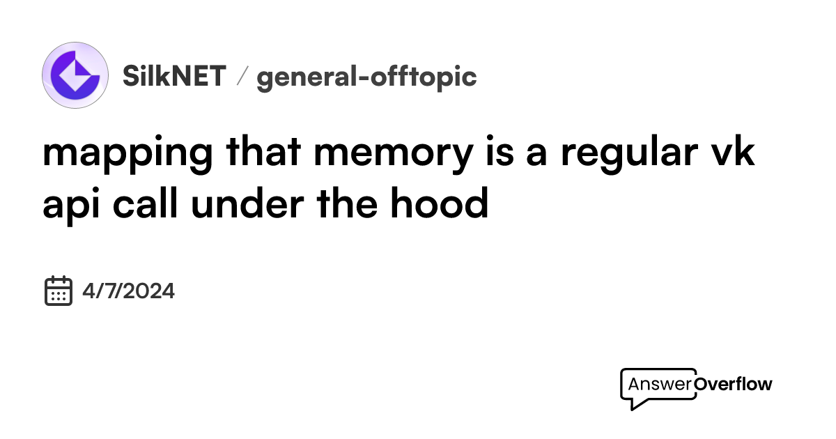 mapping that memory is a regular vk api call under the hood - Silk.NET