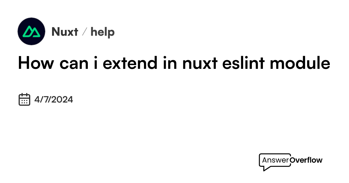 How can i extend in nuxt eslint module - Nuxt