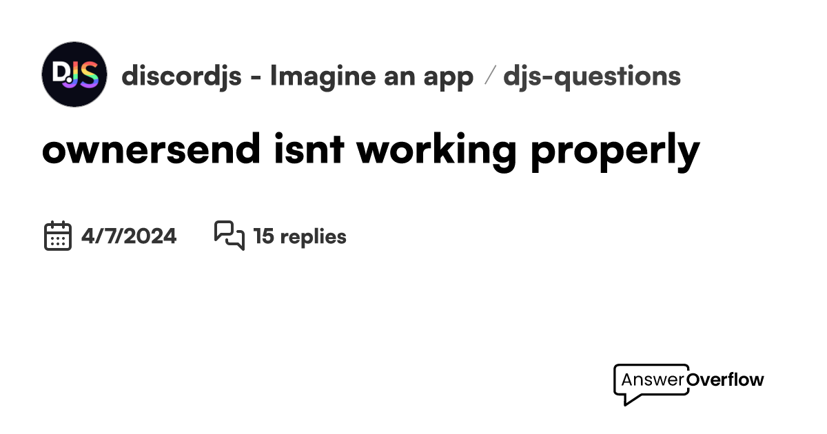 owner.send isn't working properly - discord.js - Imagine an app