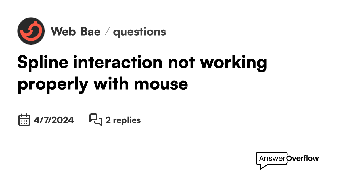 Spline interaction not working properly with mouse - Web Bae