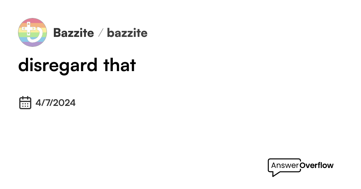 disregard that - Universal Blue