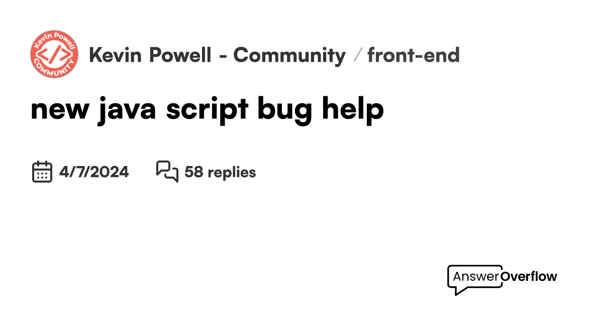 new java script bug ! help - Kevin Powell - Community