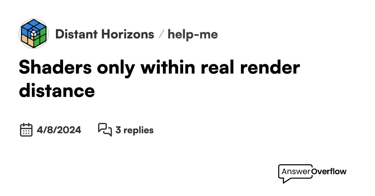 Shaders only within real render distance - Distant Horizons