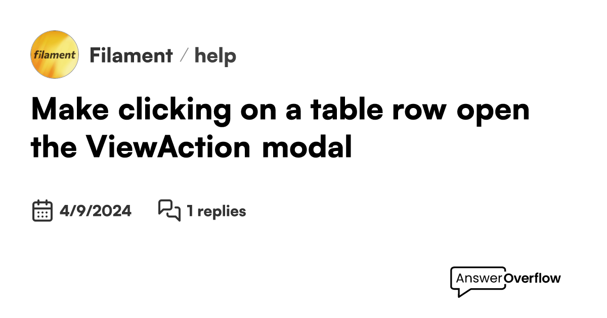Make clicking on a table row open the ViewAction modal - Filament