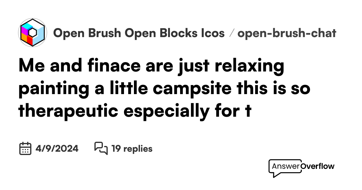 Me and finace are just relaxing painting a little campsite, this is so therapeutic especially ...