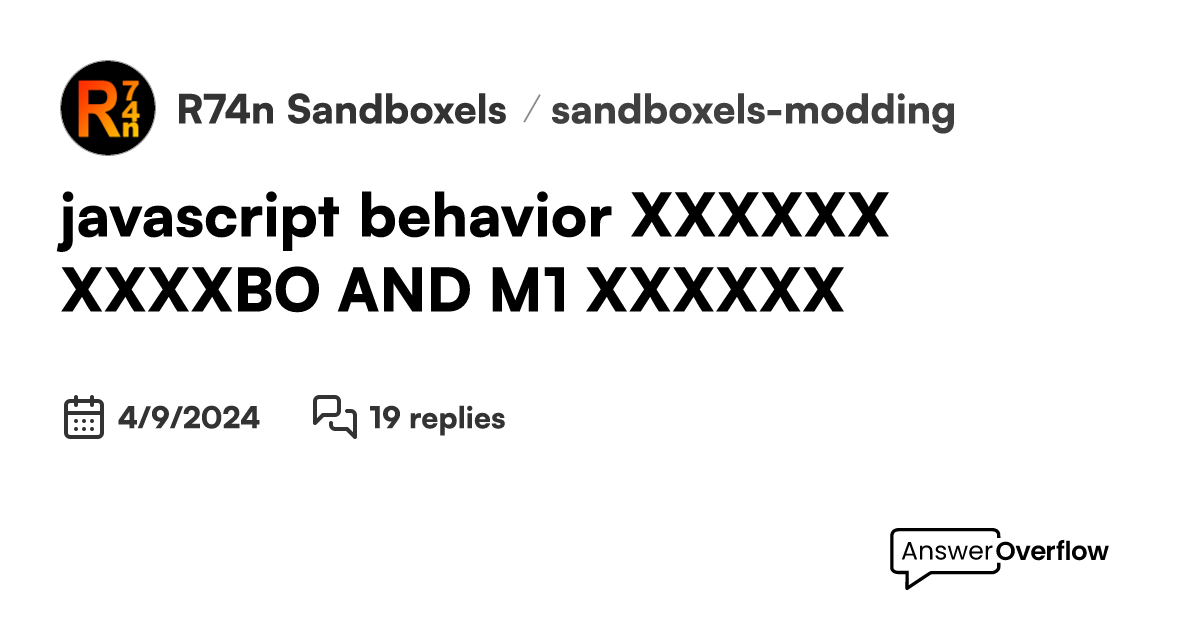 ```javascript Behavior Xxxxxx Xxxxbo And M1 Xxxxxx ``` 🚨 R74n Sandboxels 