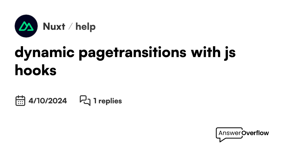 dynamic pagetransitions with js hooks - Nuxt