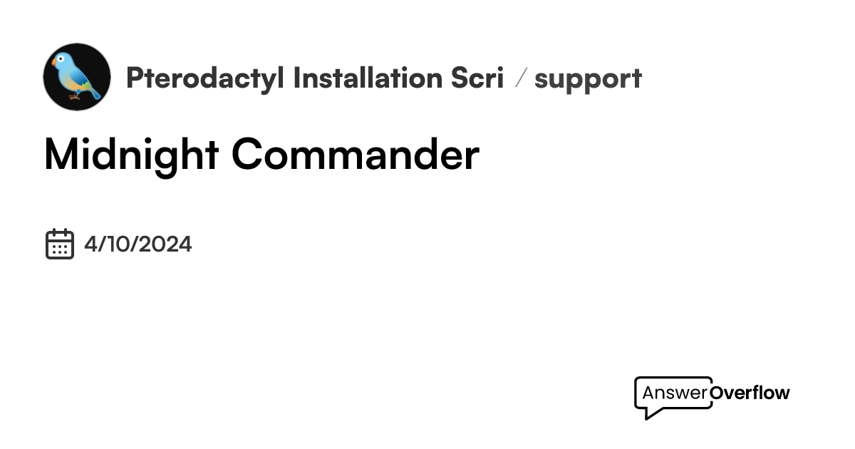 Midnight Commander - Pterodactyl Installation Script