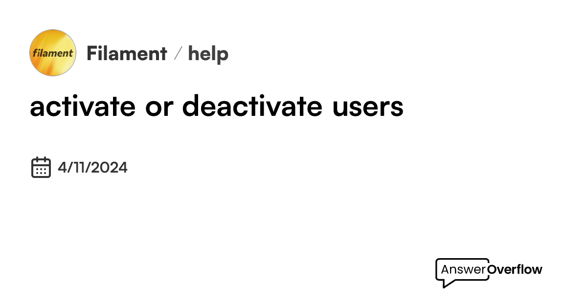 activate or deactivate users - Filament