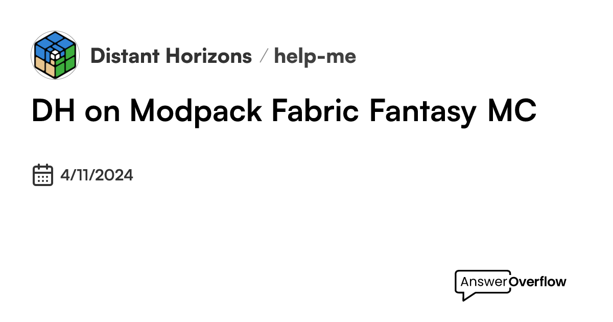 DH on Modpack Fabric Fantasy MC - Distant Horizons