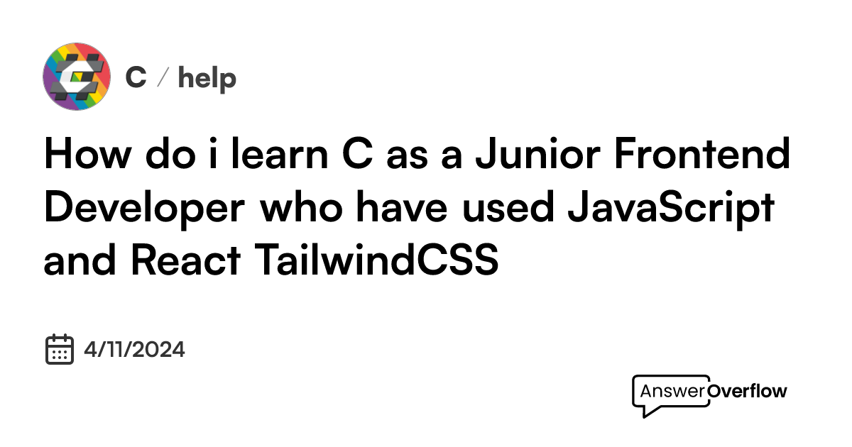 How do i learn C#, as a Junior Frontend Developer who have used JavaScript and React ...