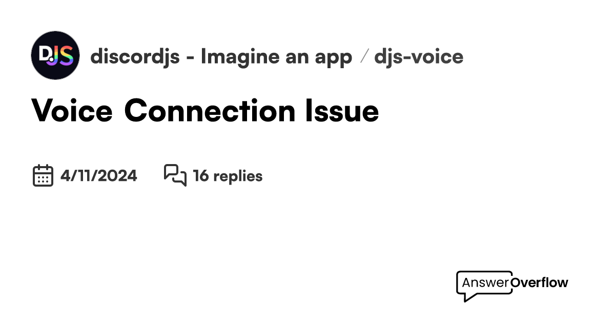 Voice Connection Issue - discord.js - Imagine an app