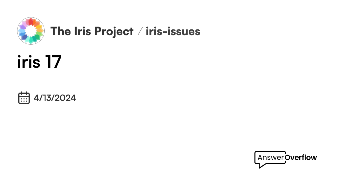 iris 1.7 - The Iris Project