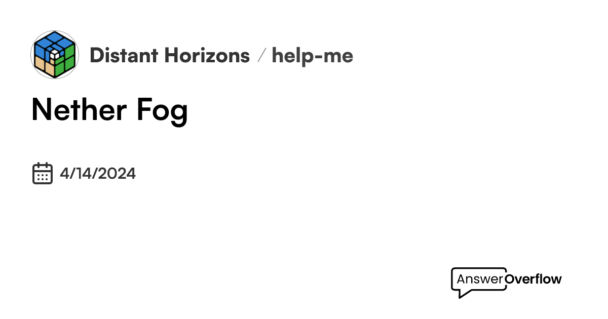 Nether Fog - Distant Horizons