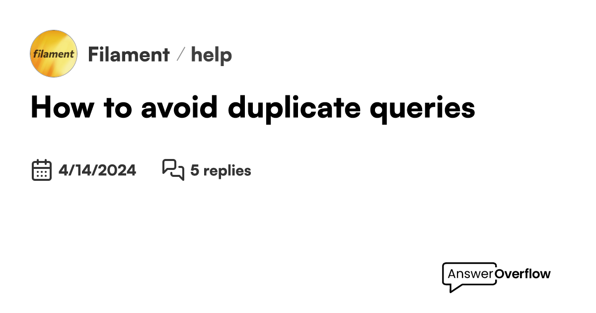How to avoid duplicate queries - Filament