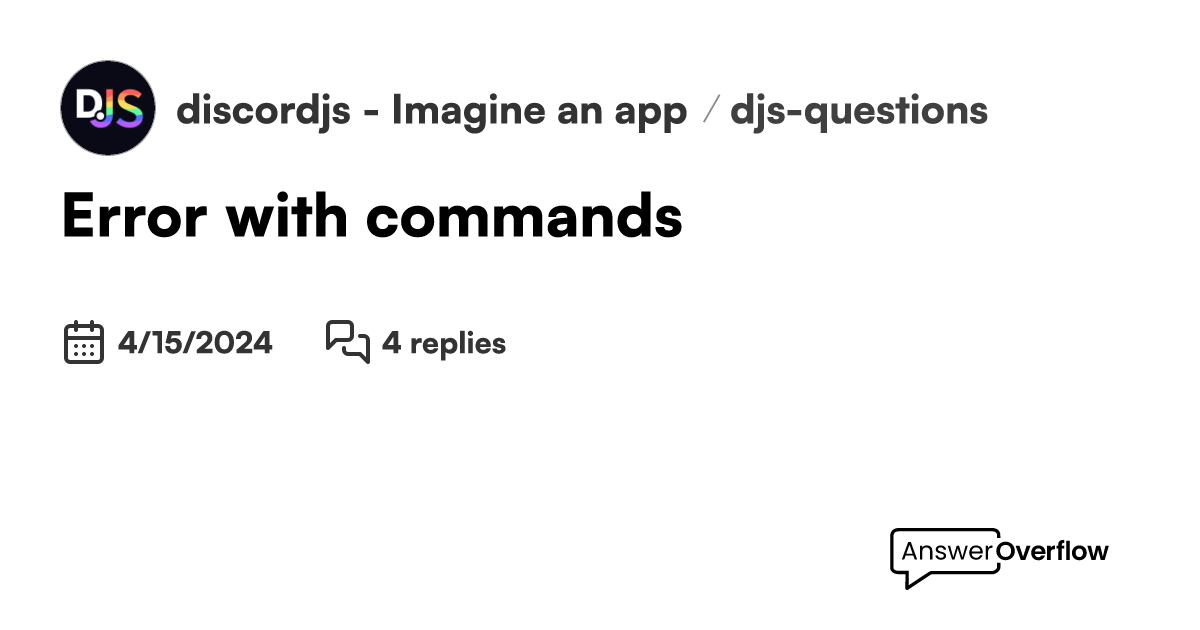 Error with commands - discord.js - Imagine an app