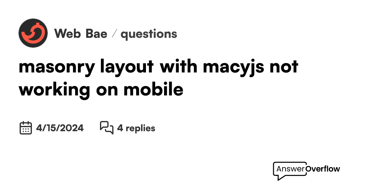 masonry layout with macy.js not working on mobile - Web Bae