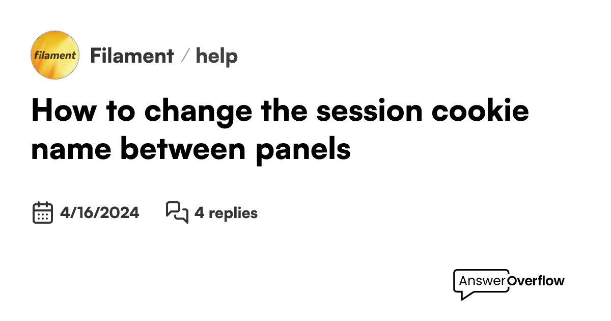 How to change the session cookie name between panels? - Filament