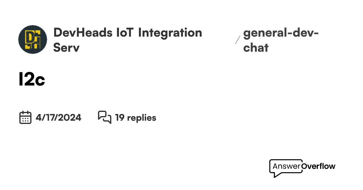 I2c - DevHeads IoT Integration Server