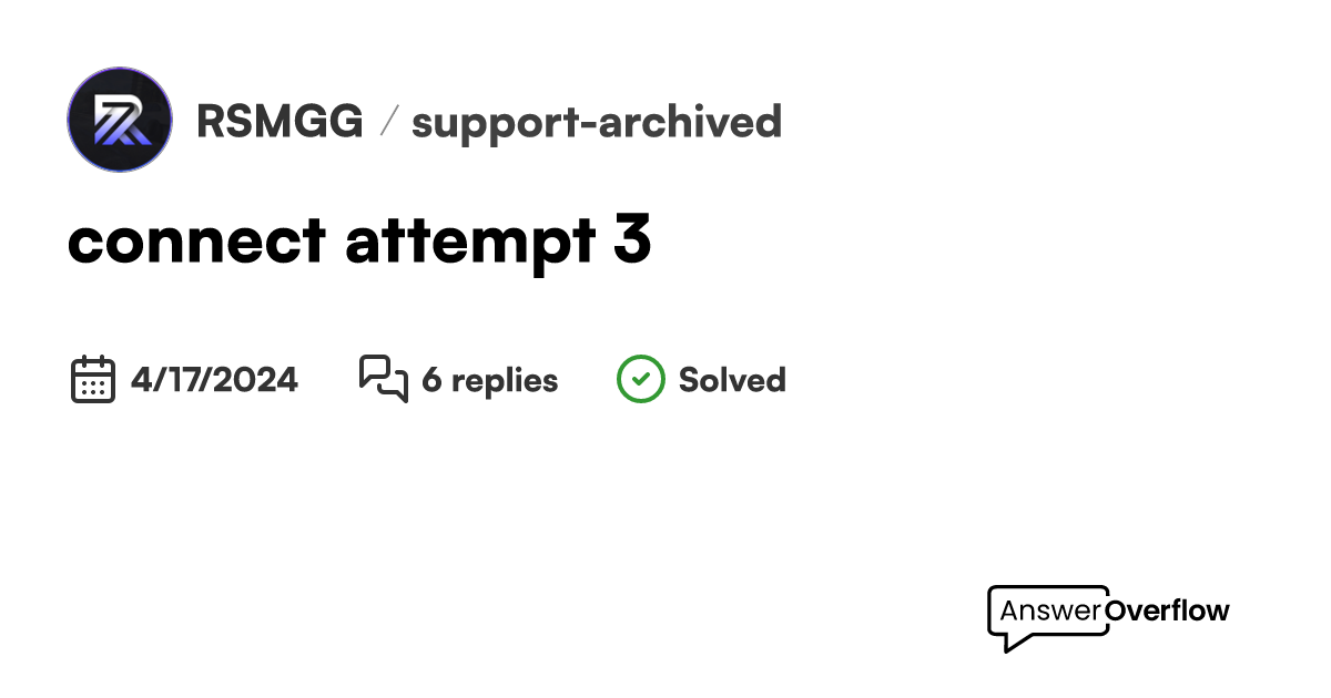 connect attempt 3 - RSM.GG ~ Freeroam