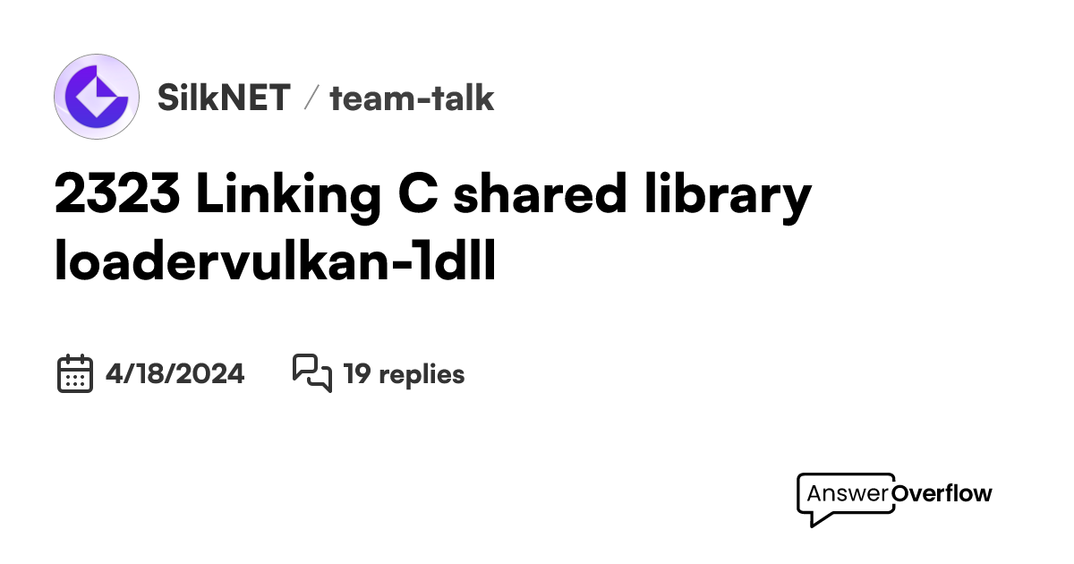 `[23/23] Linking C shared library loader\vulkan-1.dll` - Silk.NET