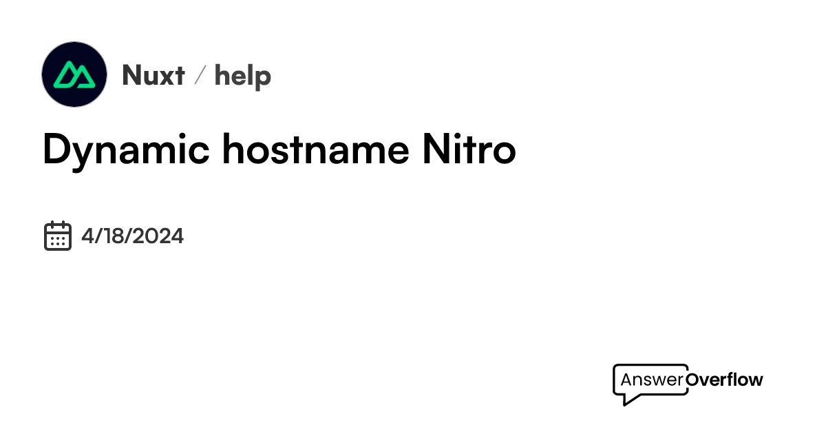 Dynamic hostname / Nitro - Nuxt