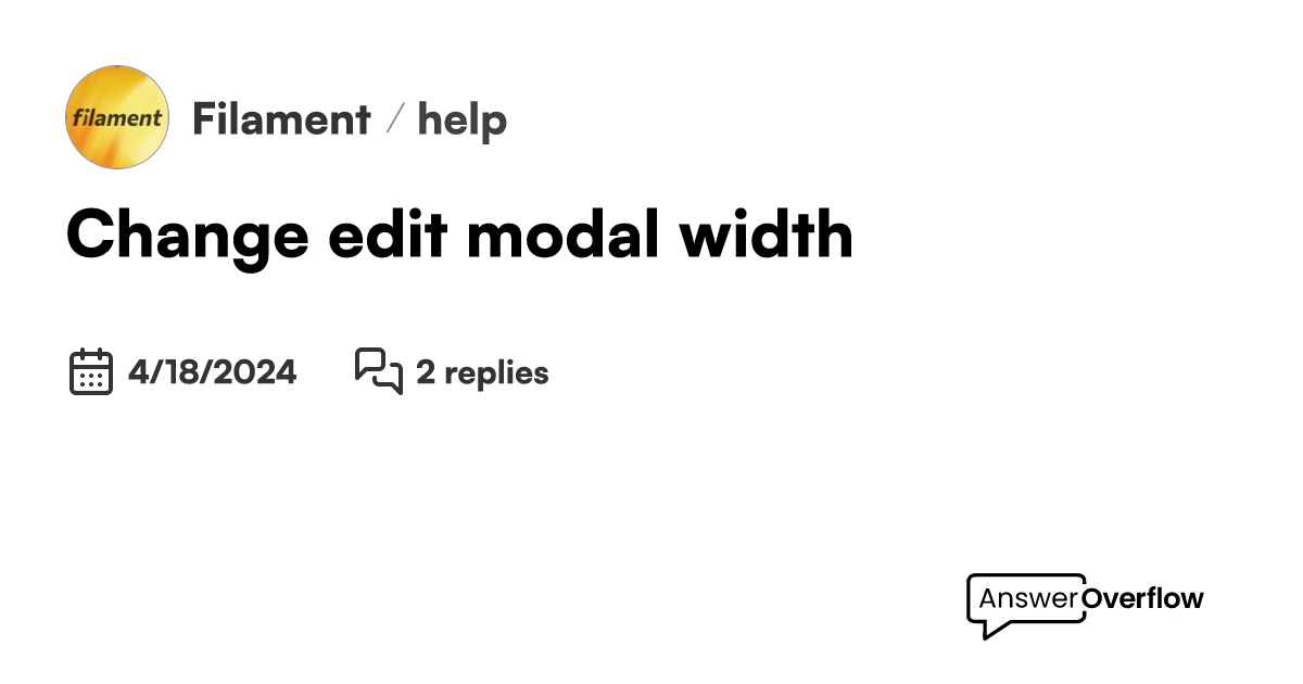 Change edit modal width - Filament