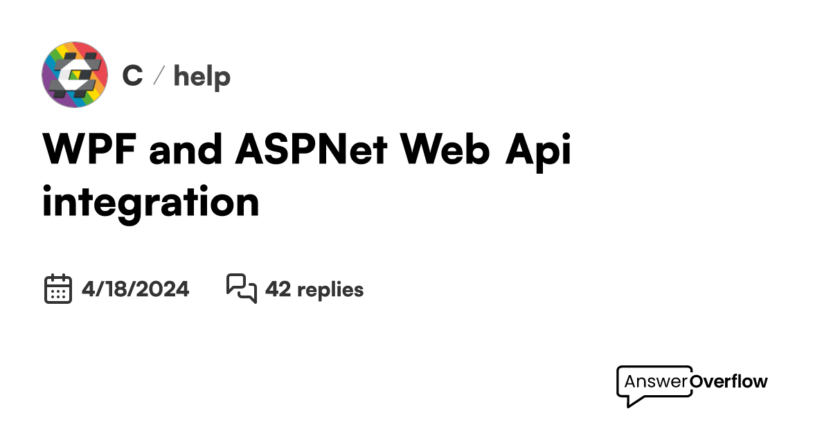 Wpf And Aspnet Web Api Integration C